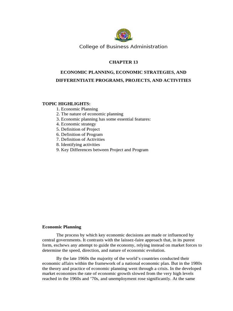ECONOMIC PLANNING | PDF | Economic Planning | Competition