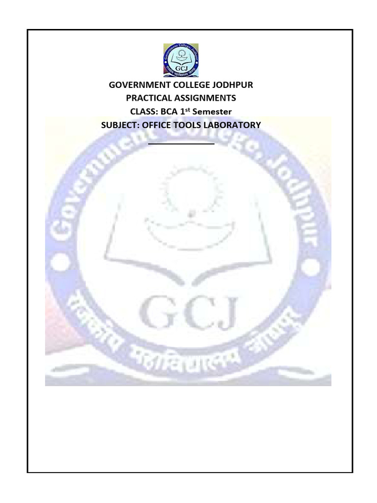 BCA 1ST SEMESTER-3rd ASSIGNMENTS (OFFICE TOOLS LABORATORY) | PDF