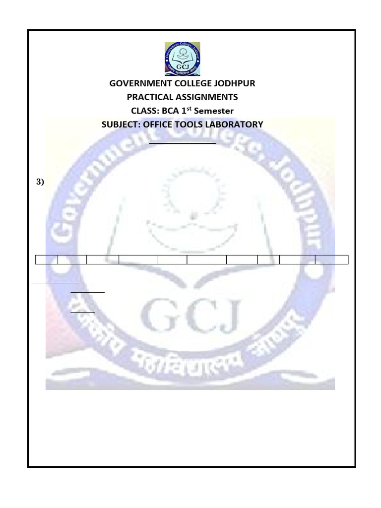 BCA 1ST SEMESTER-2nd ASSIGNMENTS (OFFICE TOOLS LABORATORY) - 1 | PDF