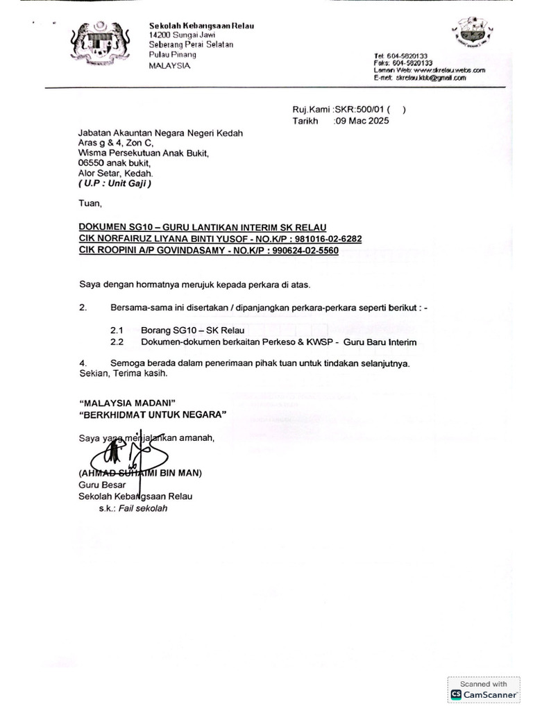 SG10 - Guru Lantikan Interim SK Relau | PDF