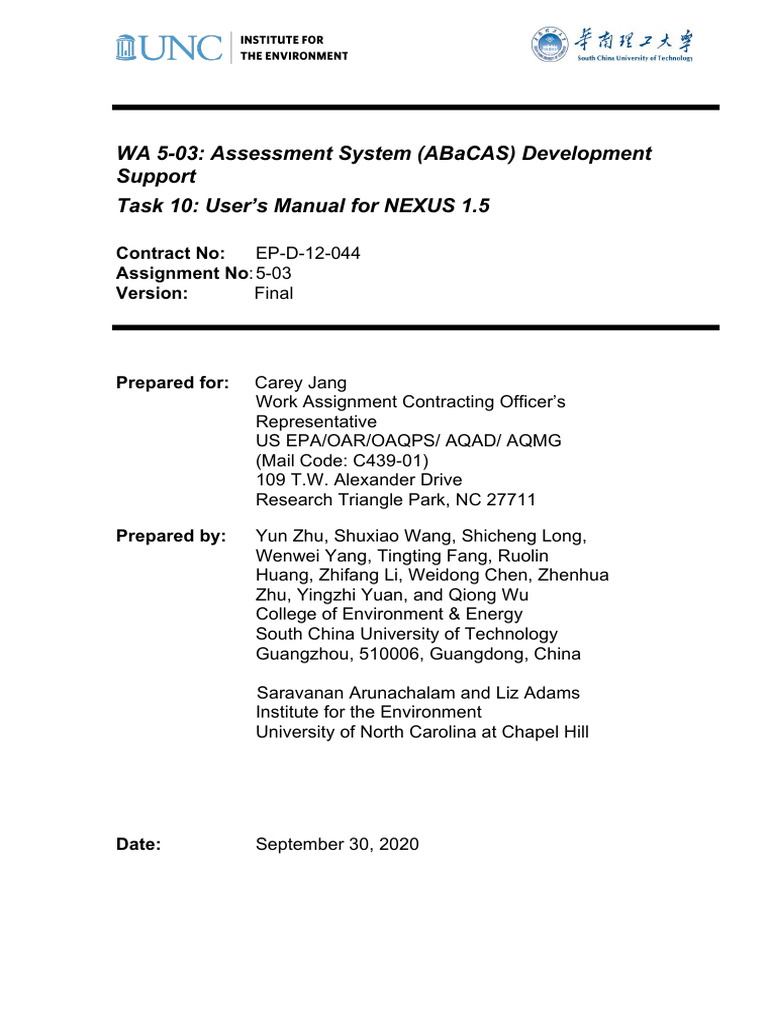 NEXUS 1.5 User Manual for EPA | PDF | Computing | Software