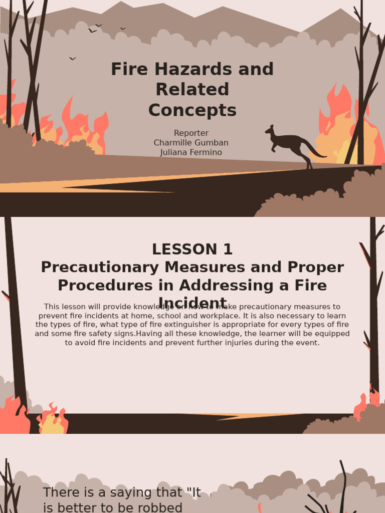 Fire Hazards and Related Concepts | PDF | Fires | Safety