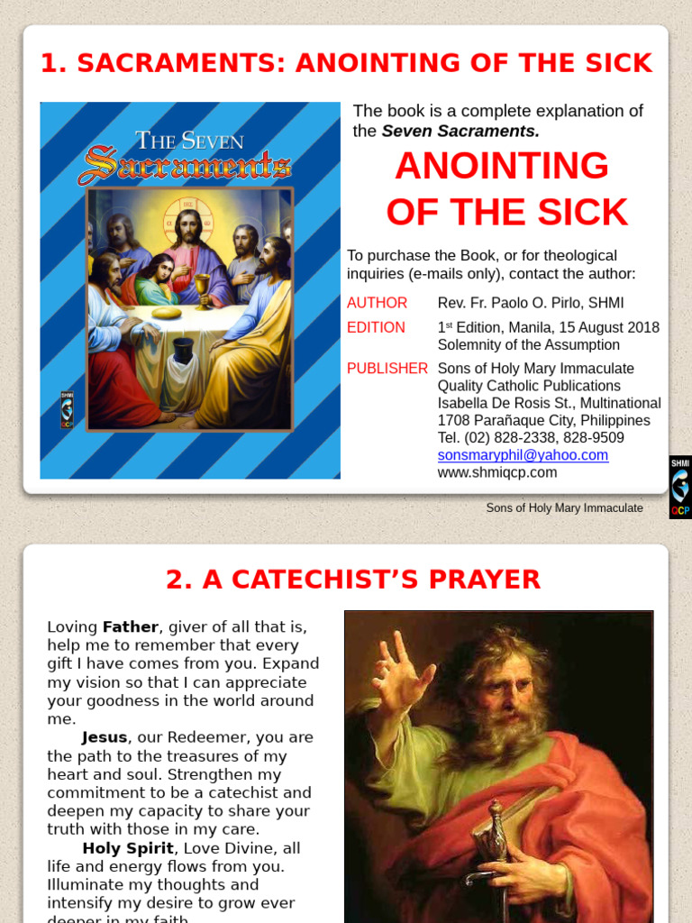 sacrament 7 anointing of the sick | PDF | Anointing | Catholic Church