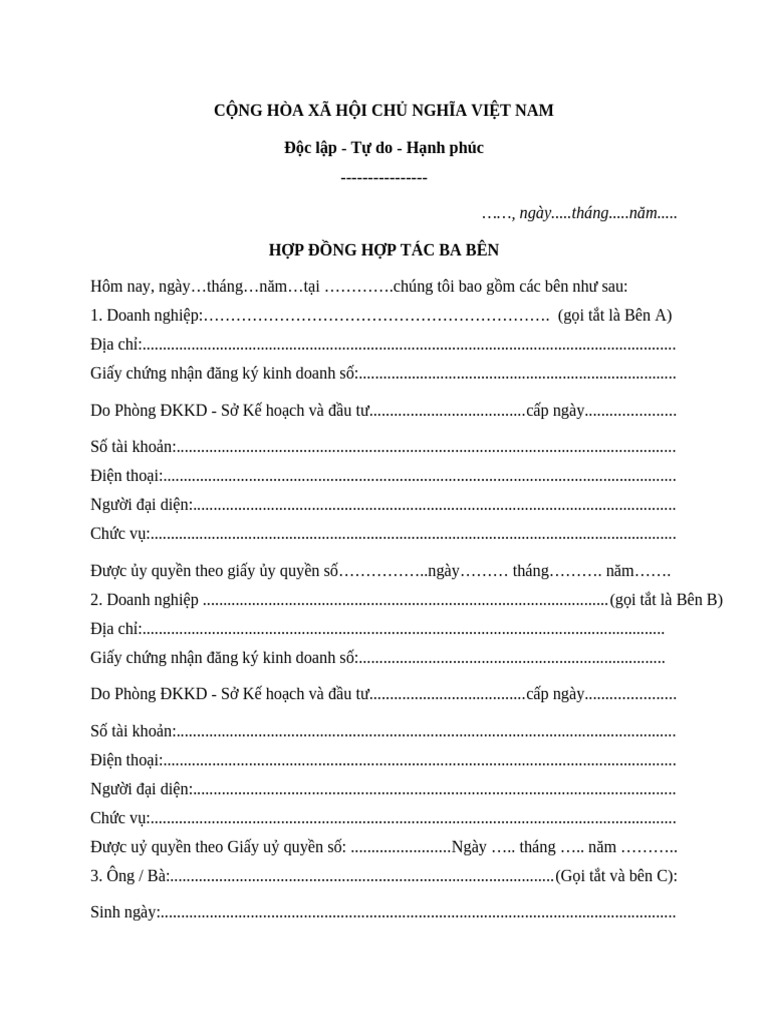Hop Dong 3 Ben | PDF