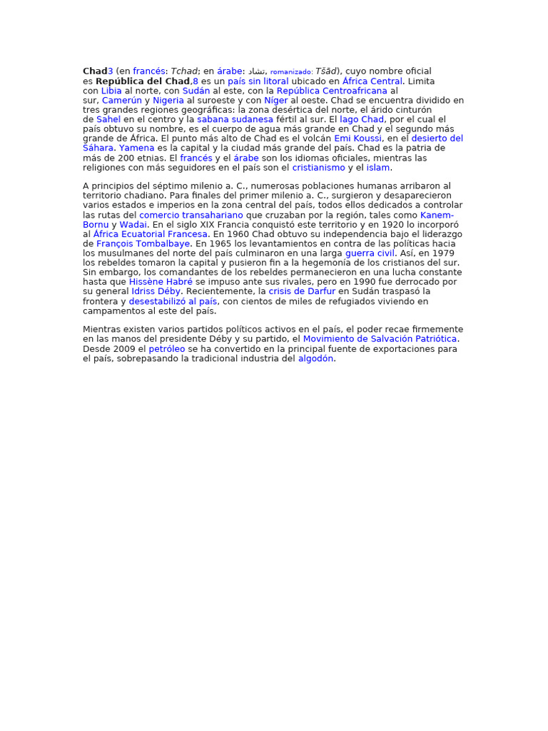 Geografía e Historia del Chad | PDF