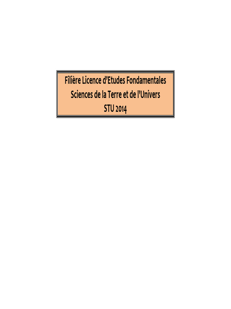 Licence STU : Programme et Modules | PDF | Cellule (Biologie) | Matrice ...