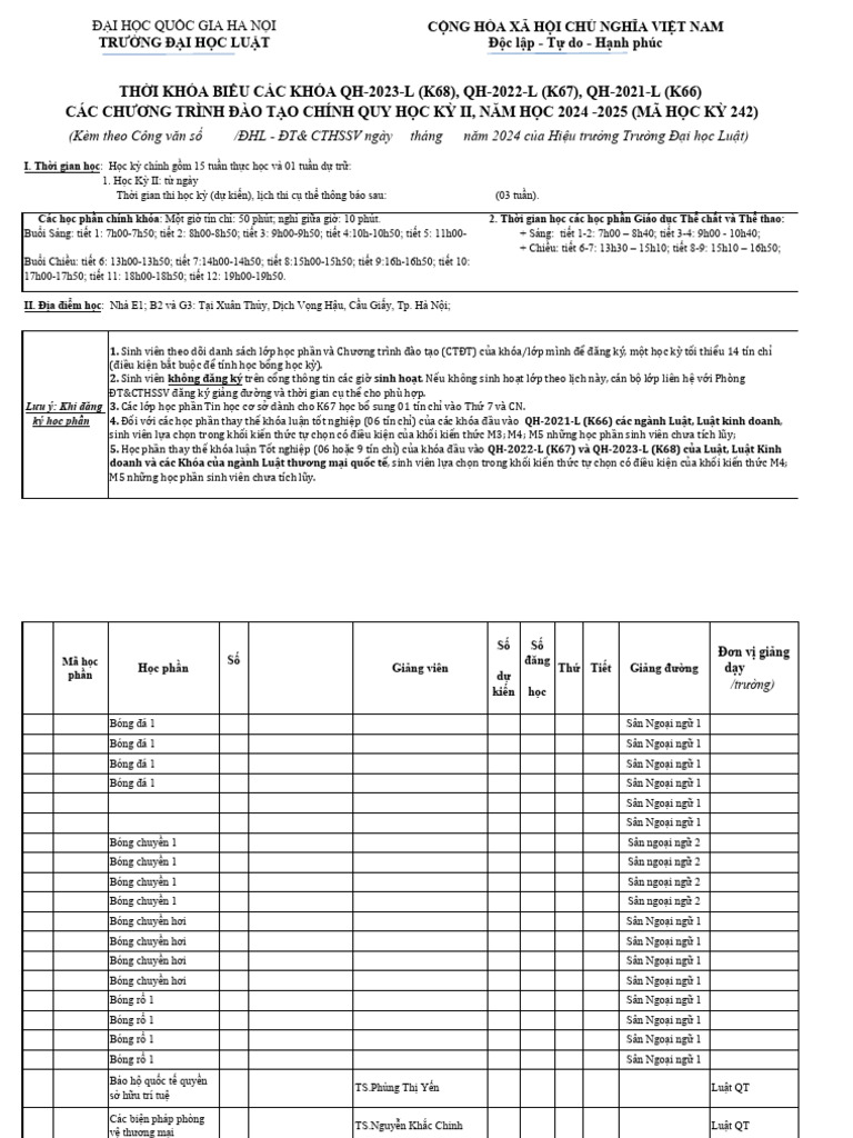 TKB Dành Cho K66, K67, K68 | PDF