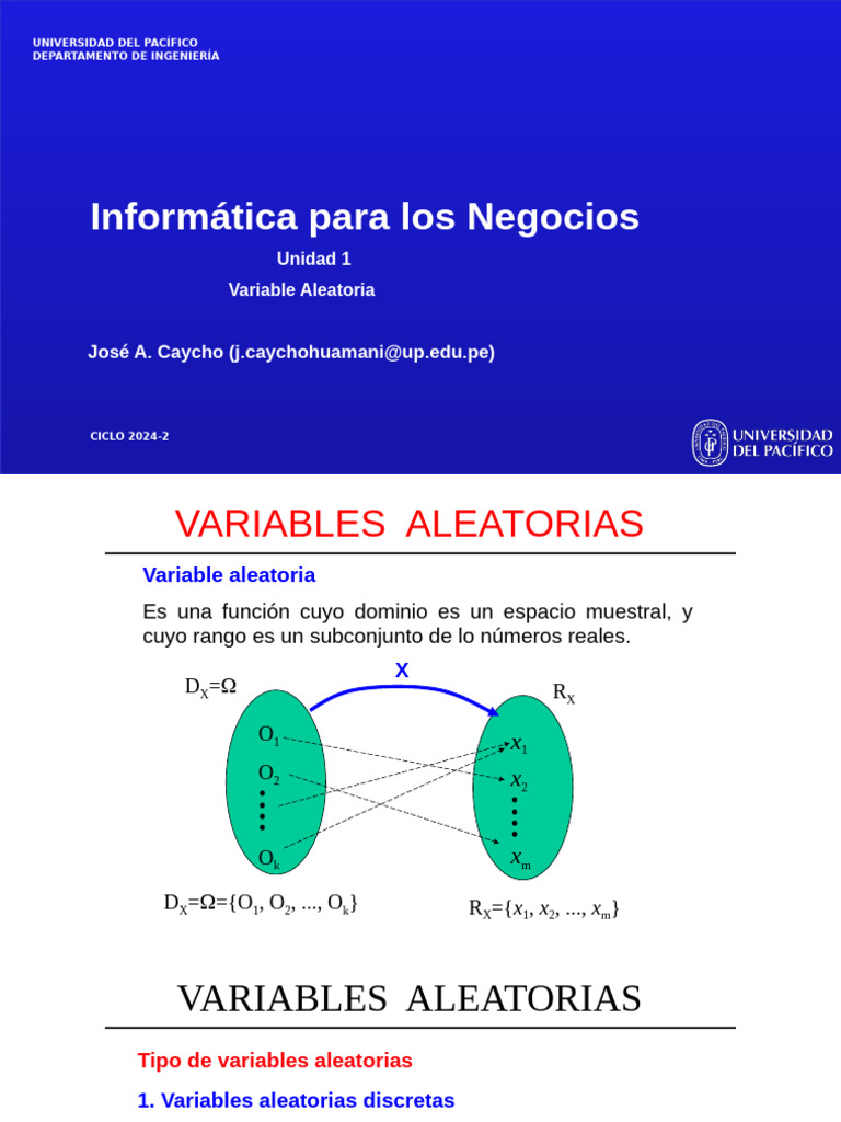 01 Variables Aleatorias | PDF | Variable aleatoria | Teoría de probabilidad