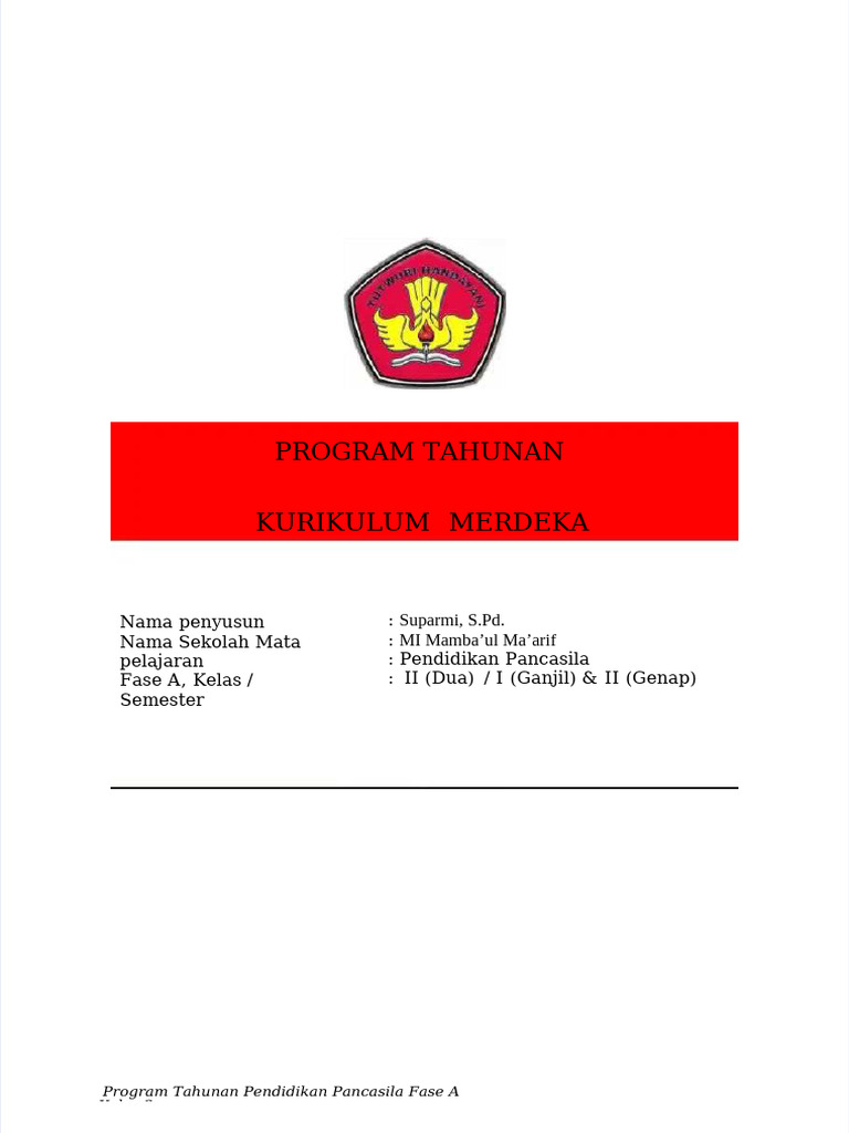 PDF Prota PPKN Kelas 2 Kurikulum Merdeka - Compress | PDF