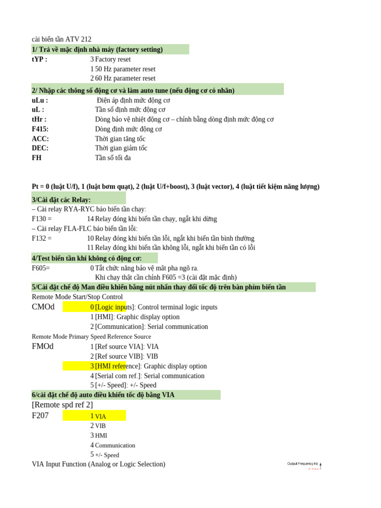 ATV212 Setting | PDF