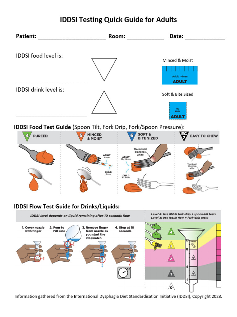 IDDSI Testing Guide For Adults (Color) | PDF