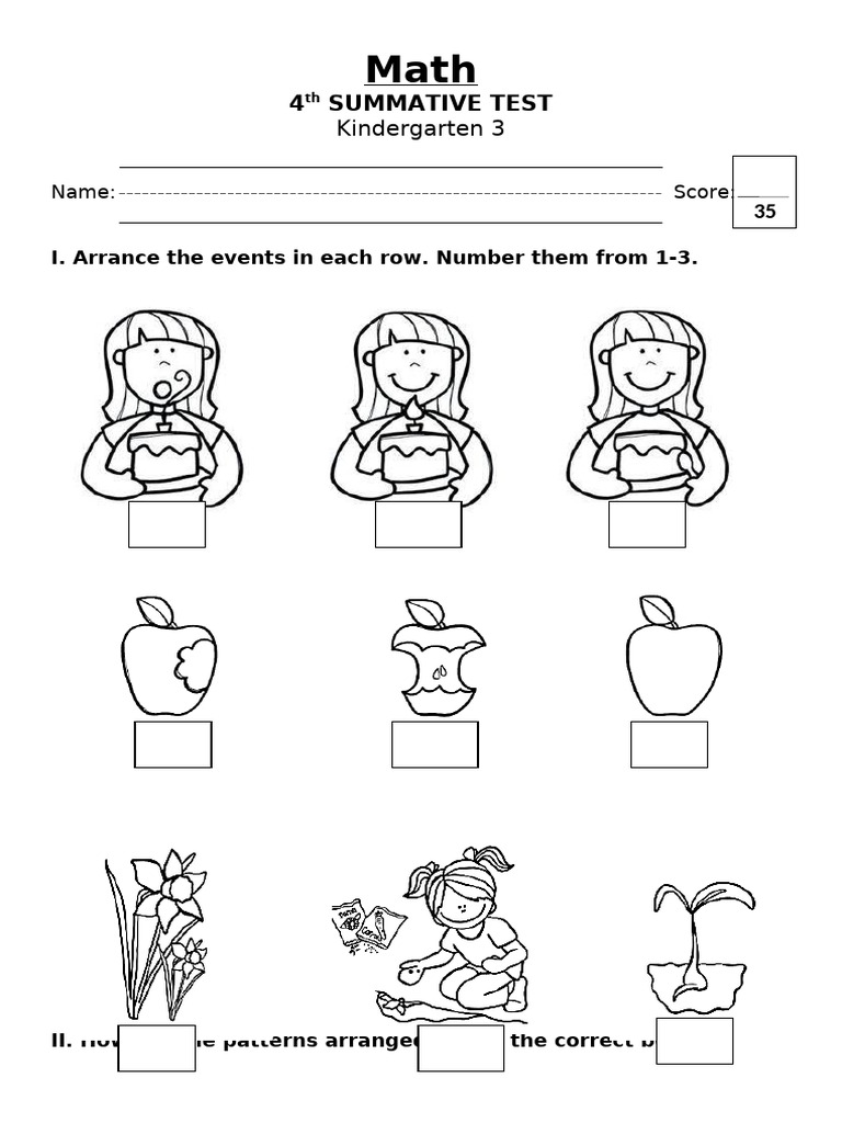 K3-Math 4th Summative Test | PDF