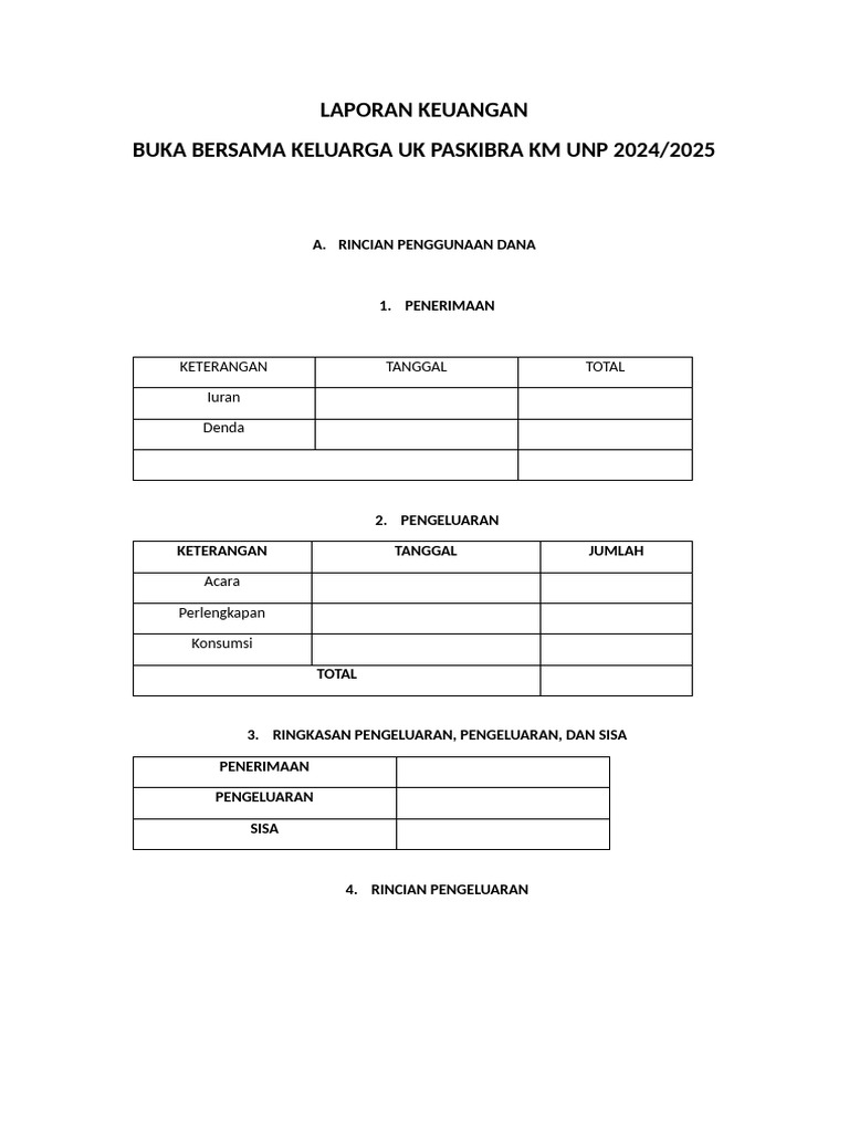 LAPORAN KEUANGAN Bukber 2025 | PDF