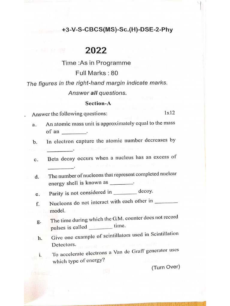 Dse-2 Physics 2022 Pyq | PDF