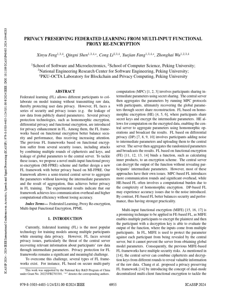 Privacy Preserving Federated Learning From Multi-Input Functional Proxy ...