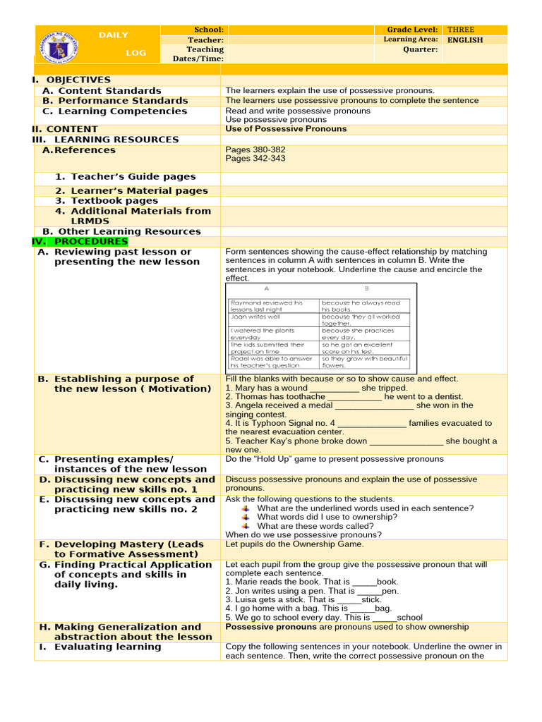 ENGLISH-3-COT-1 | PDF | Learning | Behavior Modification