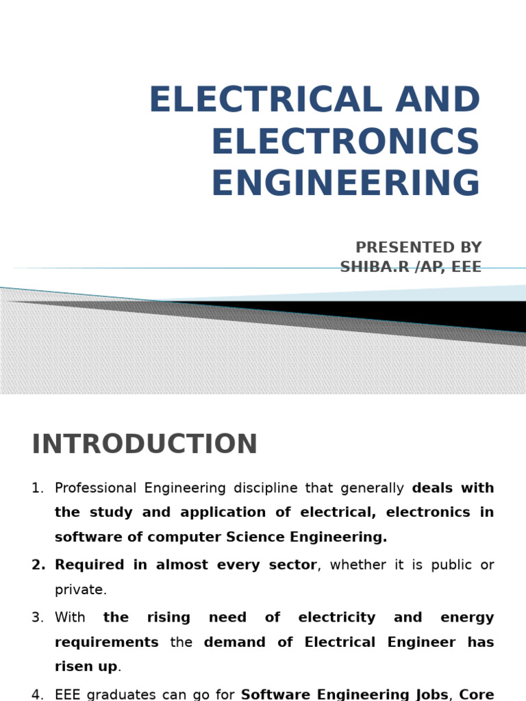 ELECTRICAL AND ELECTRONICS ENGINEERING | PDF | Electronics | Electrical Engineering