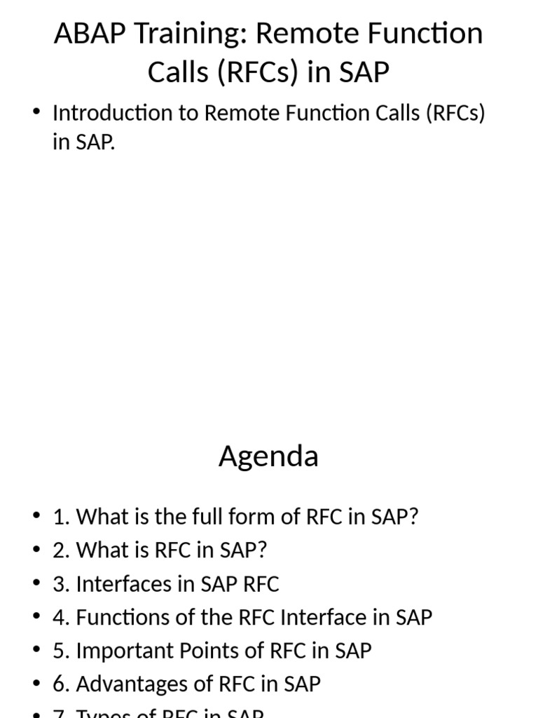 Abap RFC Training | PDF