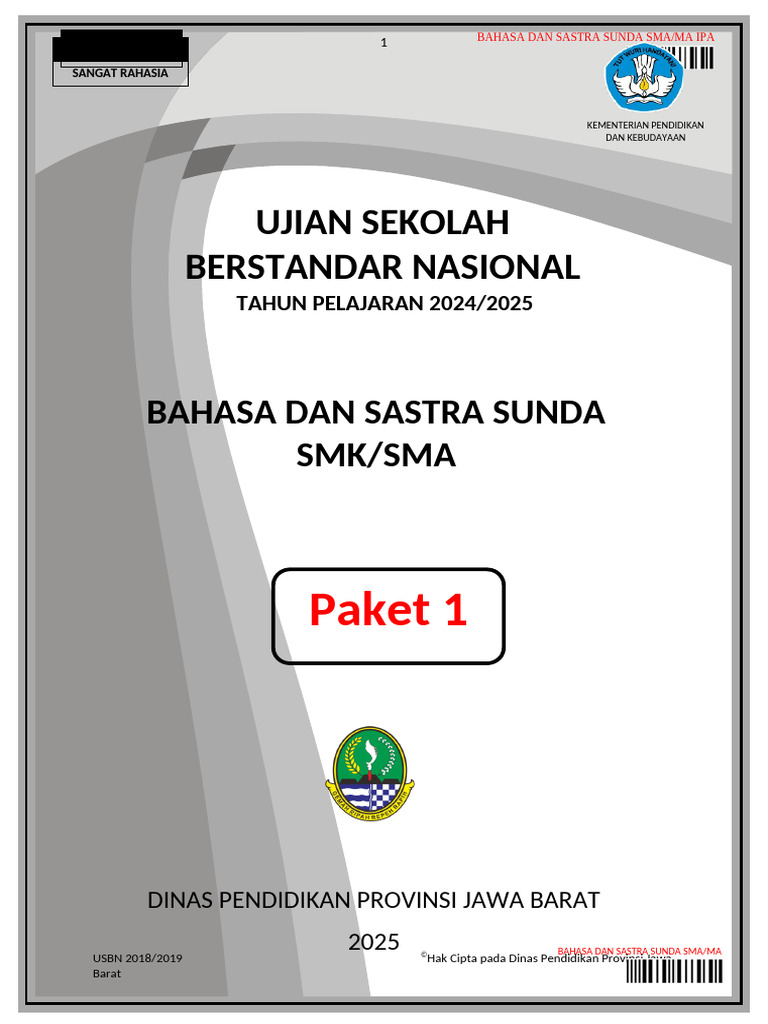 NASKAH SOAL USBN Paket 1 (Utama) | PDF