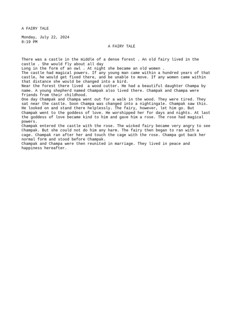 Enchanted Forest Fairy Tale Adventure | PDF