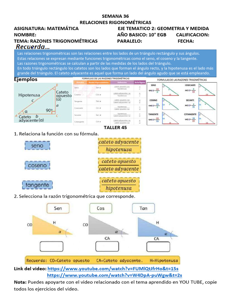 Anexo de Matemática 10mo Egb a-b Semana 36-21-25 t45 | PDF