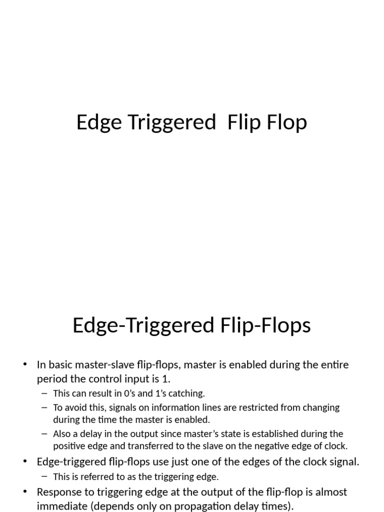 Edge-Triggered Flip-Flop Overview | PDF | Computer Engineering ...