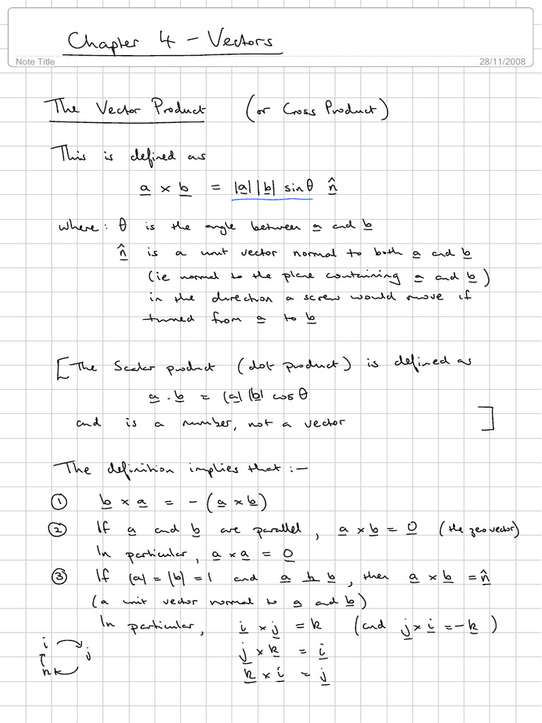 Notes-Vectors v2 | PDF