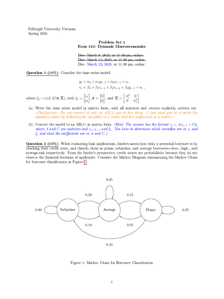 problem_set_1 (1) | PDF | Markov Chain | Matrix (Mathematics)