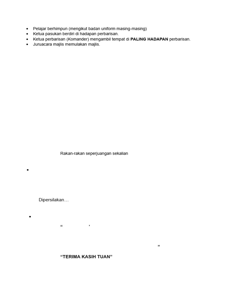 Tentatif Perhimpunan Rasmi Kokurikulum 2025 | PDF