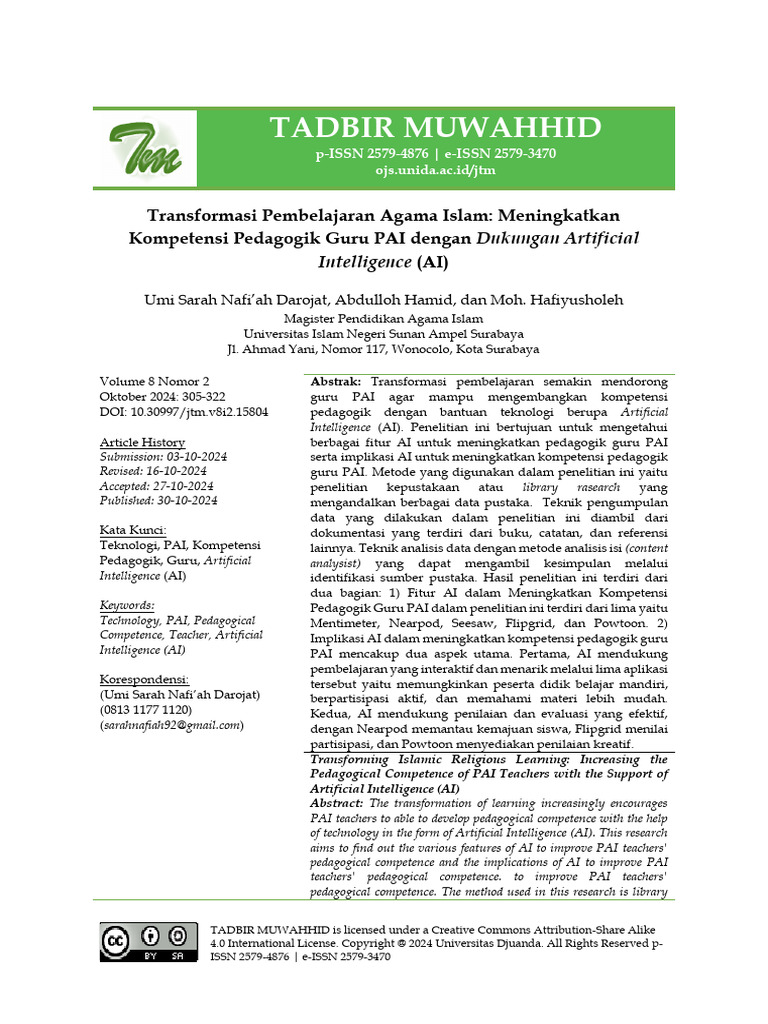 Umi Sarah Nafi'ah Darojat (305-322) | PDF