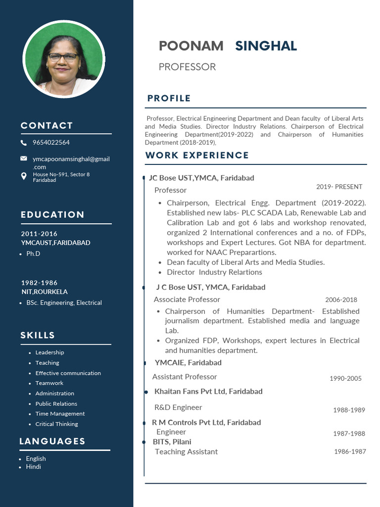 Profile Poonam Singhal New | PDF