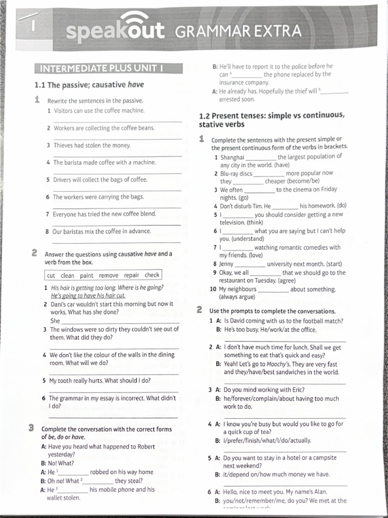 Exercises Book Unit 1 | PDF