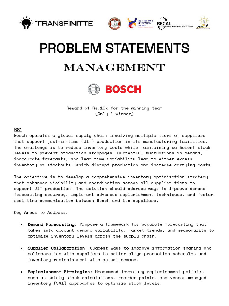 TF'24 Problem Statements | PDF | Brand | Supply Chain