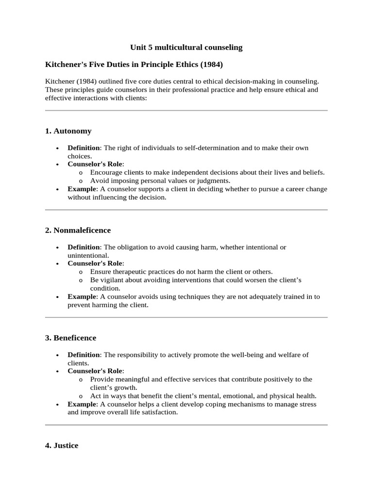Multicultural Counseling Ethics Guide | PDF | Psychotherapy | Bias