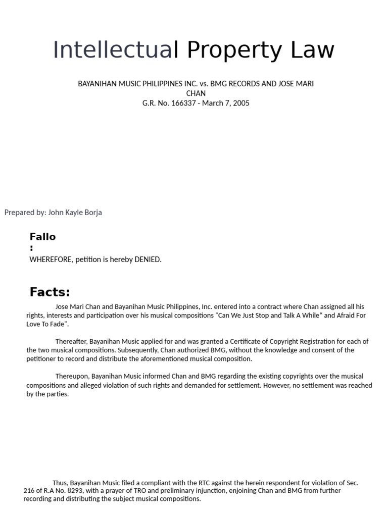 BAYANIHAN MUSIC v. BMG | PDF | Injunction | Common Law