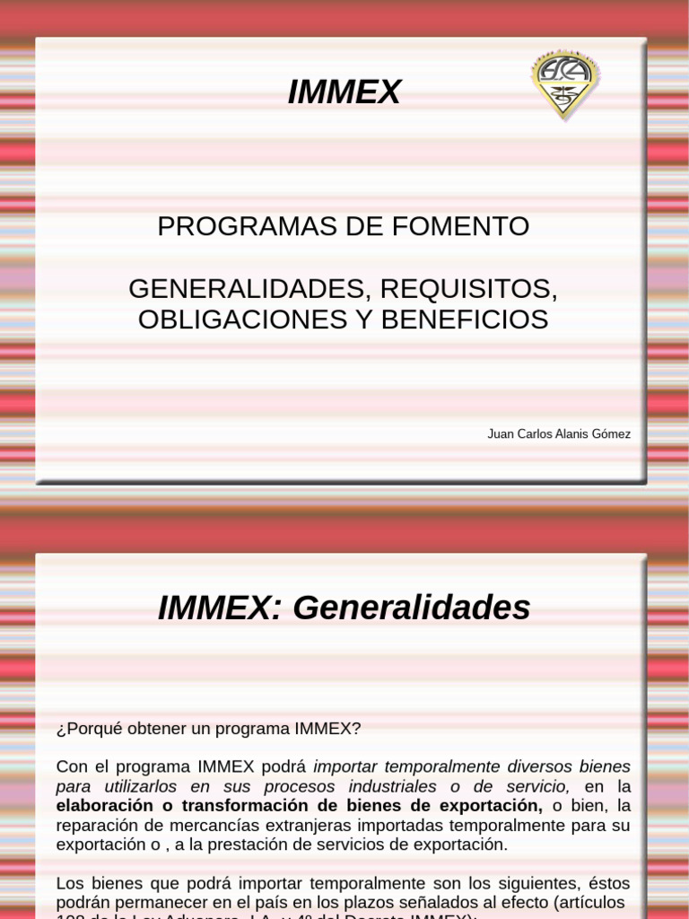 IMMEX | PDF | aduana | Exportaciones