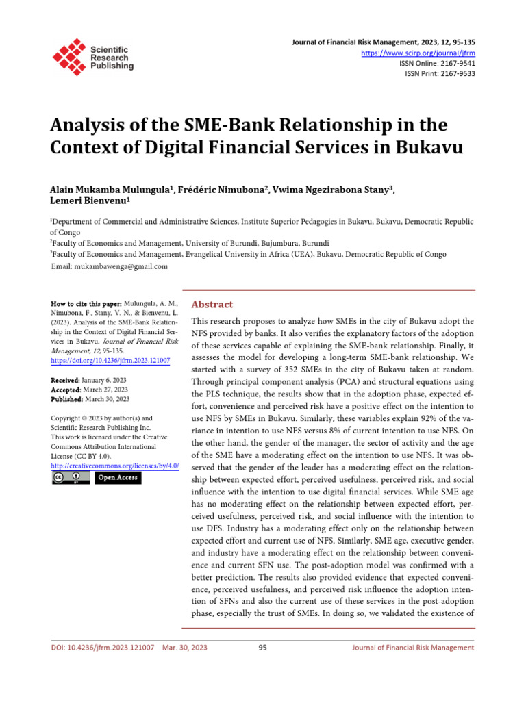 Analysis of the SME-Bank Relationship in the Contexnt of digital ...