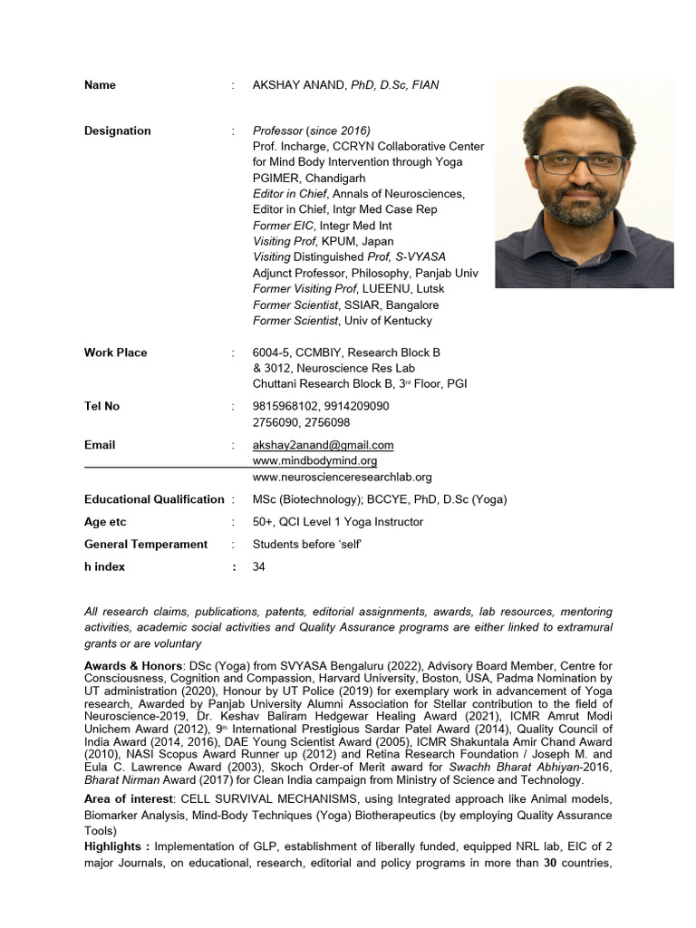 Dr Akshay CV 14052022 | PDF | Vascular Endothelial Growth Factor | Stem Cell