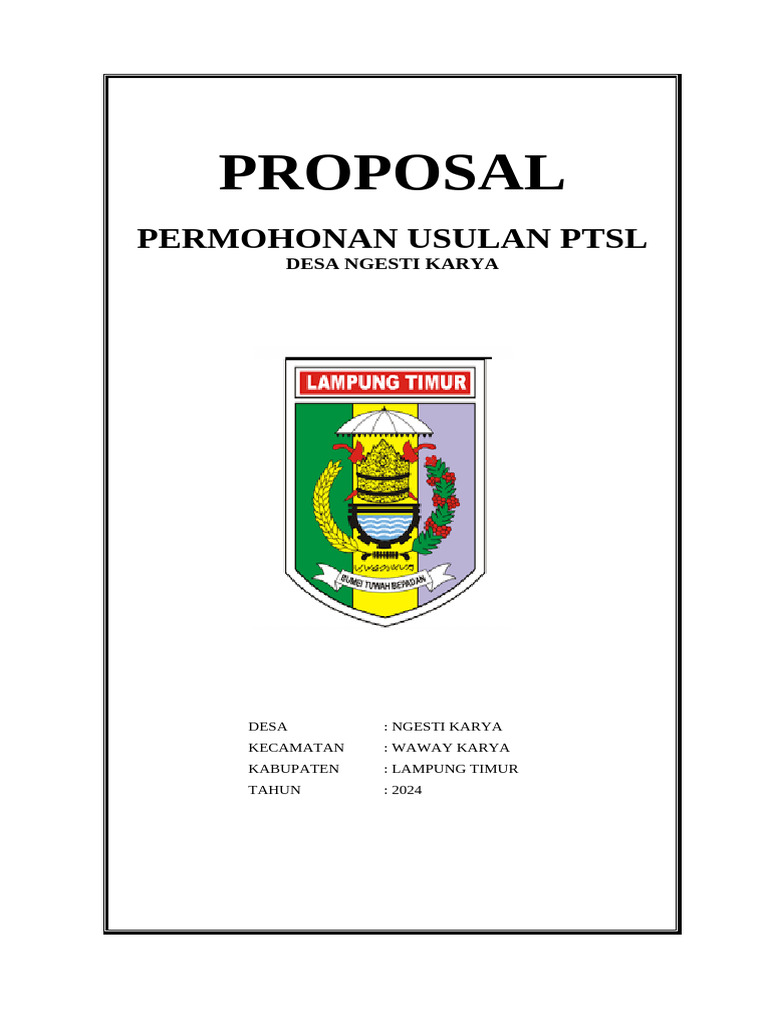 Proposal PTSL Ngesti Karya | PDF