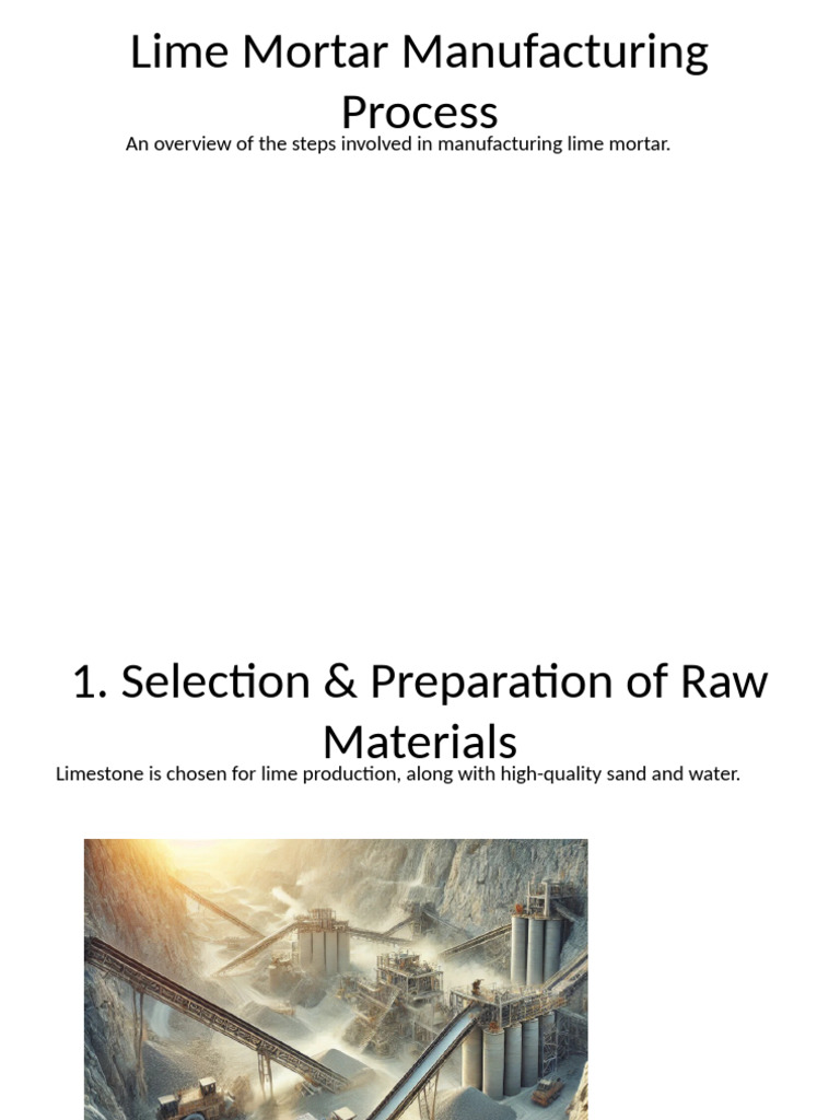 Lime Mortar Manufacturing Process Guide | PDF