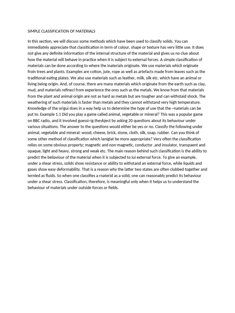 Simple Classification of Materials | PDF | Solid | Metals