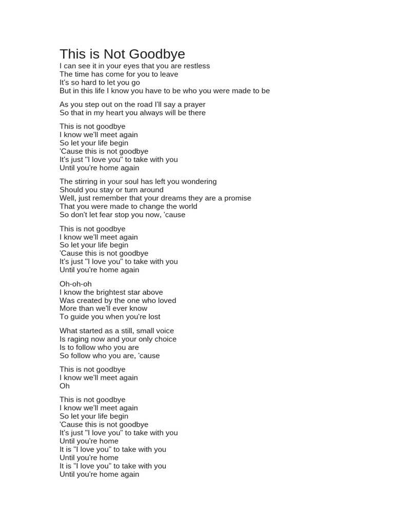 This Is Not Goodbye | PDF