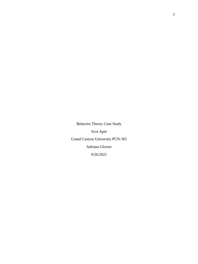 PCN-365 Top 3 Behavior Theory Case Study | PDF | Cognitive Therapy | Psychotherapy