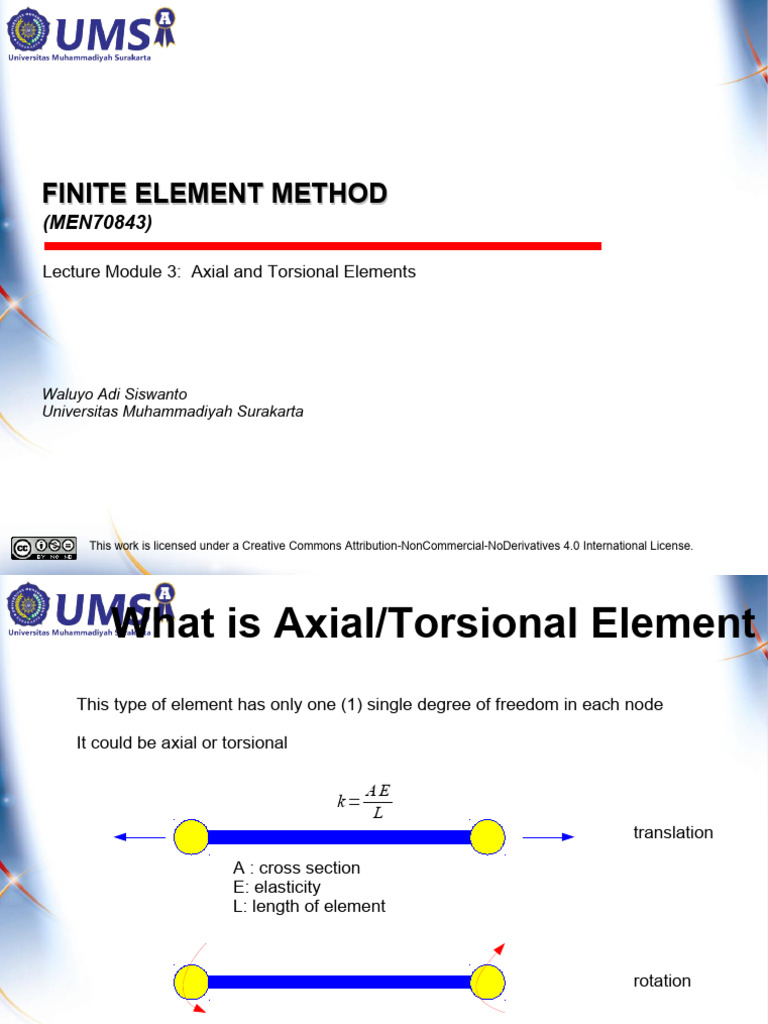 Lecture Module 3 - Axial and Torsional Elements-New | PDF | Finite Element Method | Mathematical ...