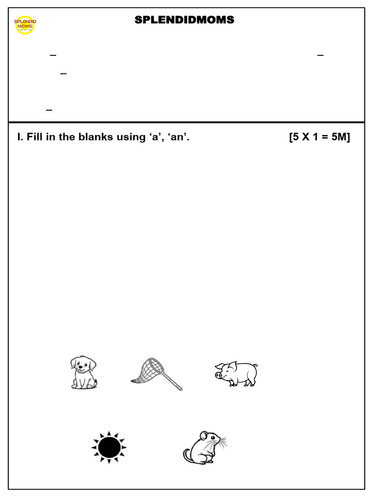 UKG English Annual Exam Paper | PDF