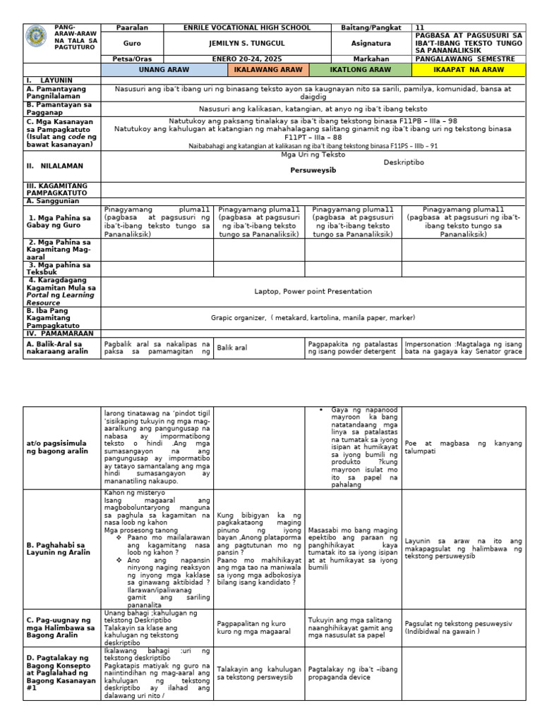 DLL Pagbasa at Pagsusuri No. 2 2023 | PDF
