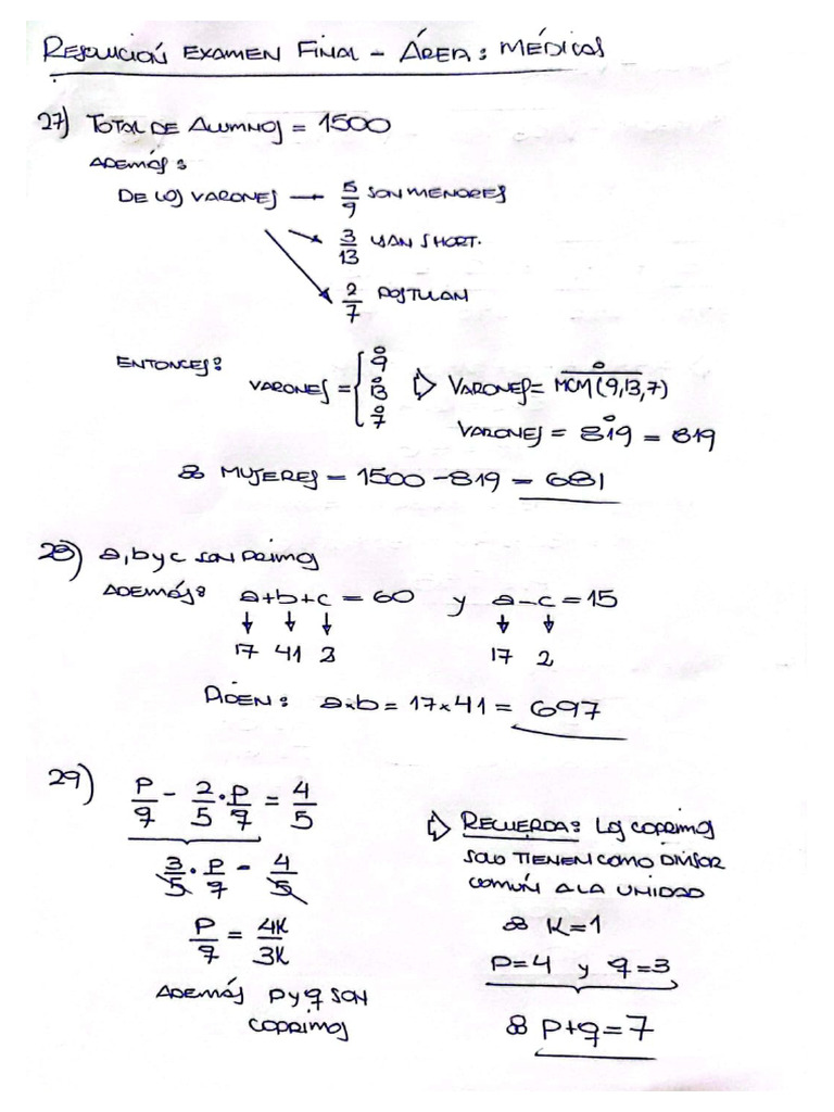Solucionario Artimetica Final Cpu 2024 | PDF
