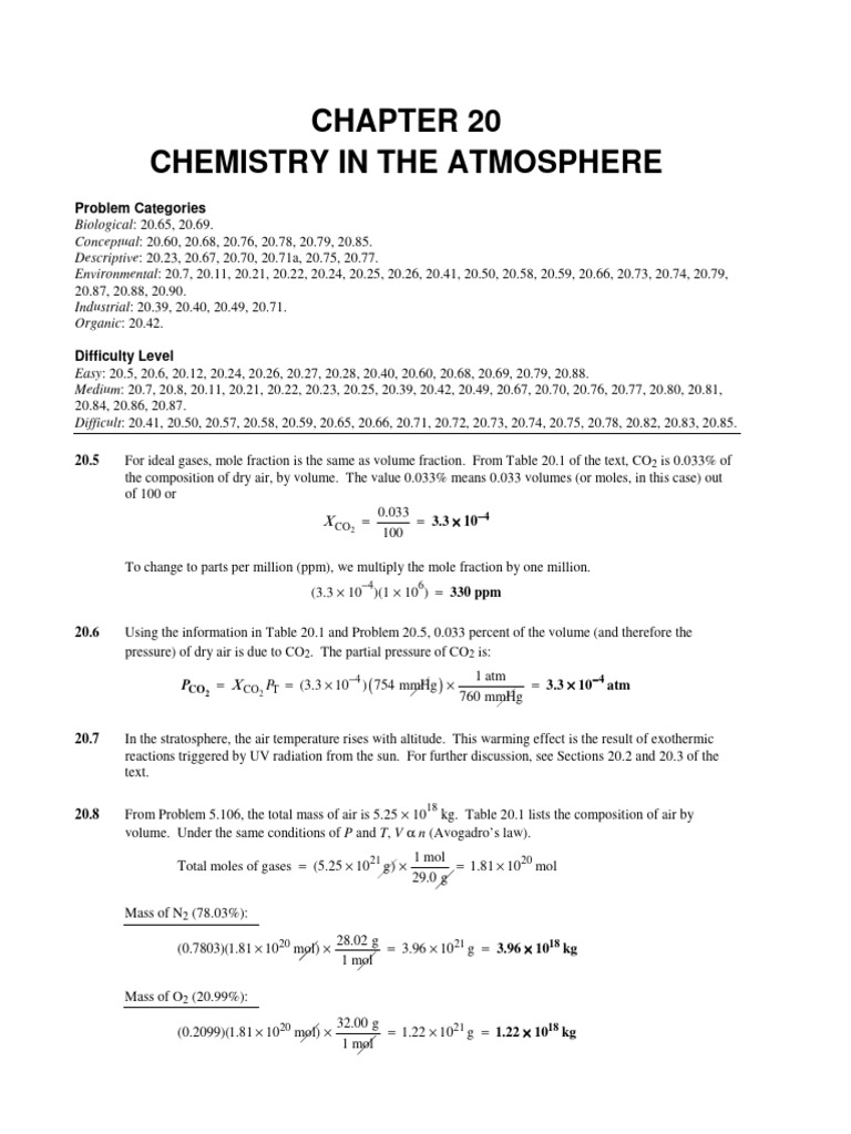 Chapter 20 Ism 11e Final | PDF | Chemical Equilibrium | Atmosphere Of Earth
