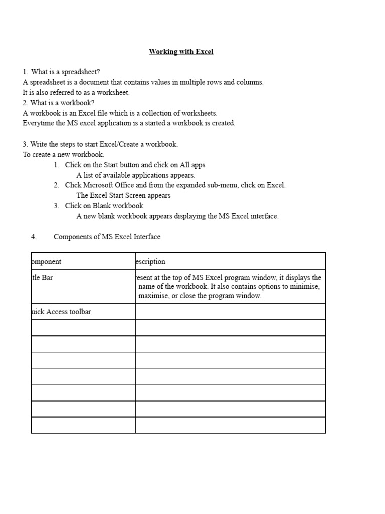 Spreadsheets - MS Excel | PDF