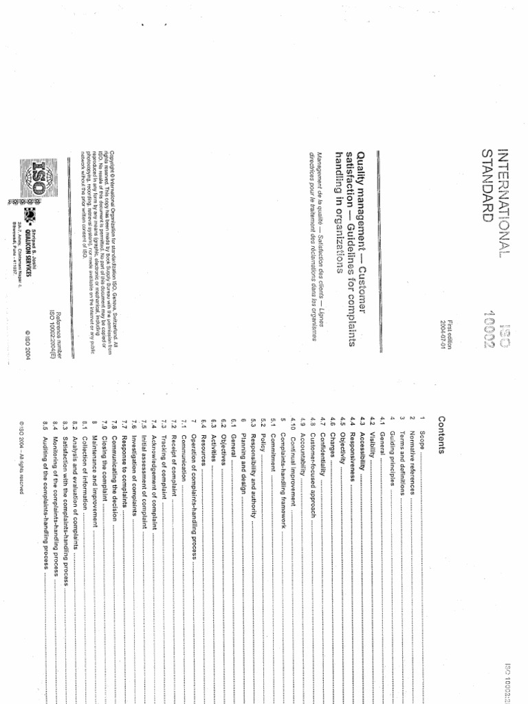 Iso 10002 | PDF